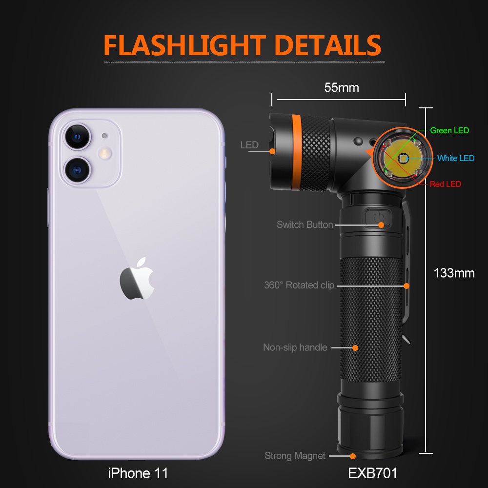 NICRON EXB701 Portable 90 Degree Rotable Explosion-proof Flashlight ...