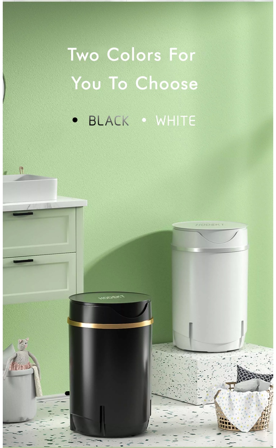 HODEKT Mini Portable Washing Machine With Dryer Blue Light ...