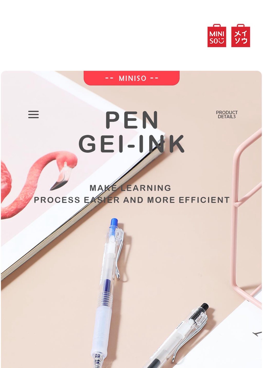 MINISO Gel Ink Pen 0.5MM Black | Shopee Philippines