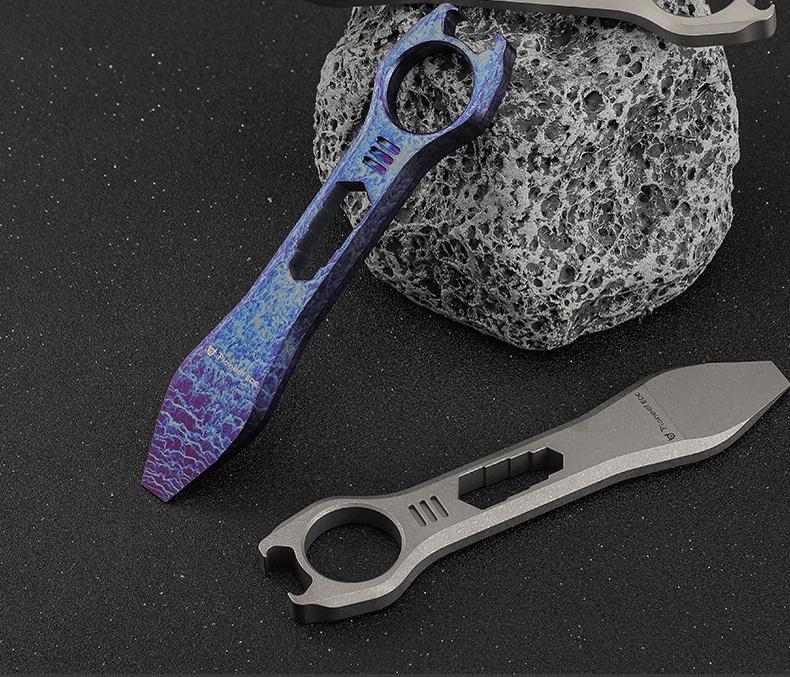 CNEDC Mini Titanium Alloy Crowbar EDC Outdoor Survival Crowbar Camping ...