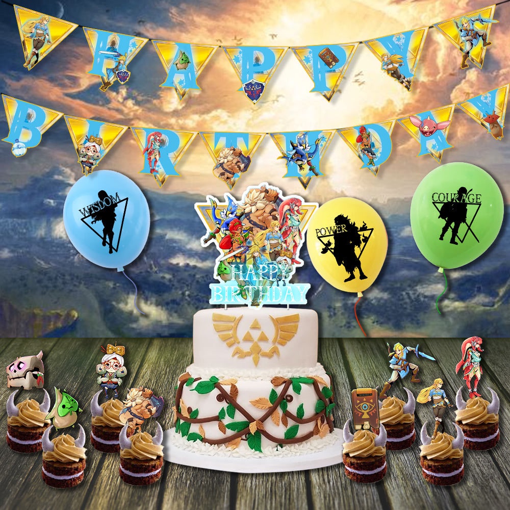 Legend of Zelda Birthday Party Decorations Happy Birthday Banner ...