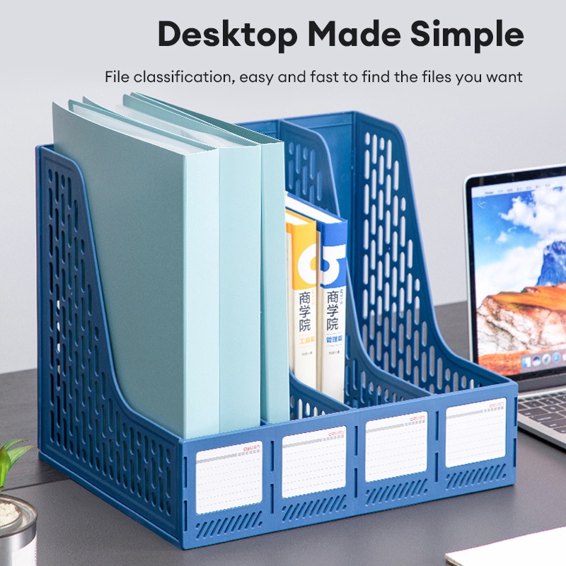 Deli 3/4 A4 Tier File Organize Box Magazine Document Organizer Desktop ...