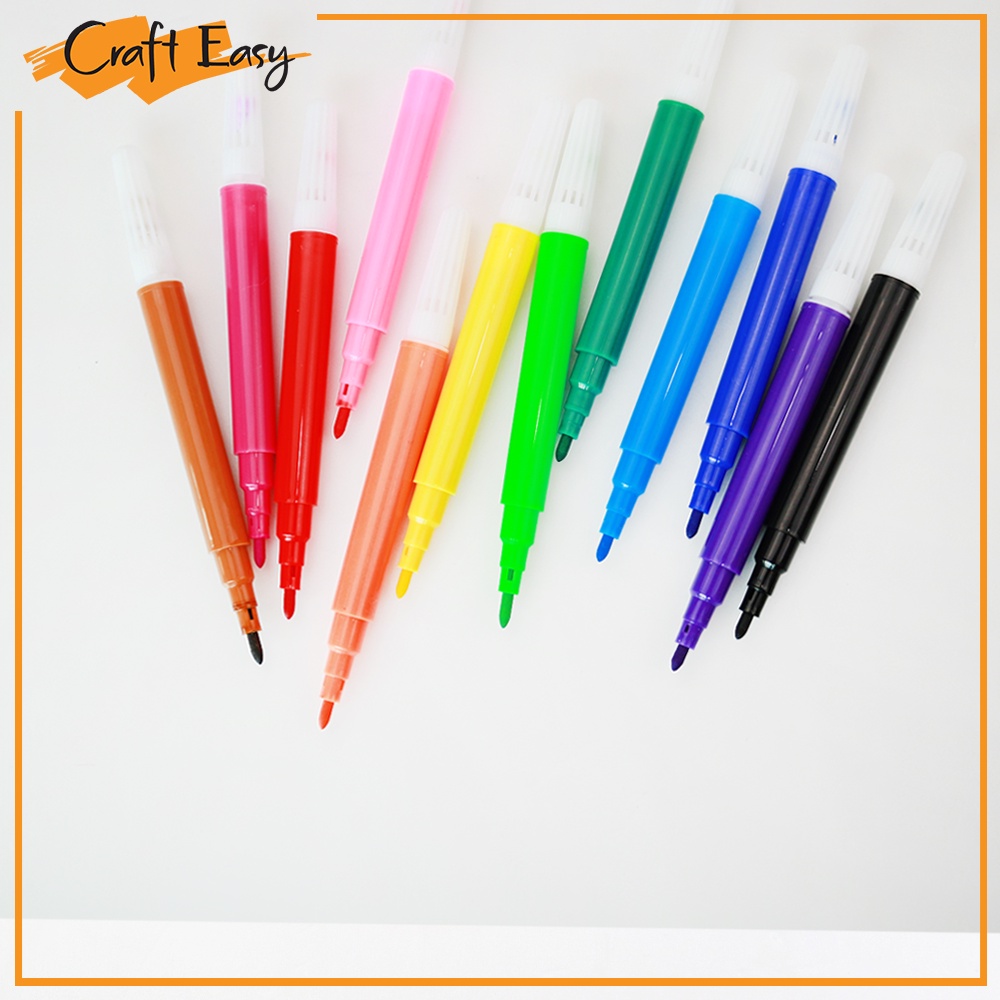 Craft Easy Colored Markers (Regular, Mini) 12 Colors | Shopee Philippines