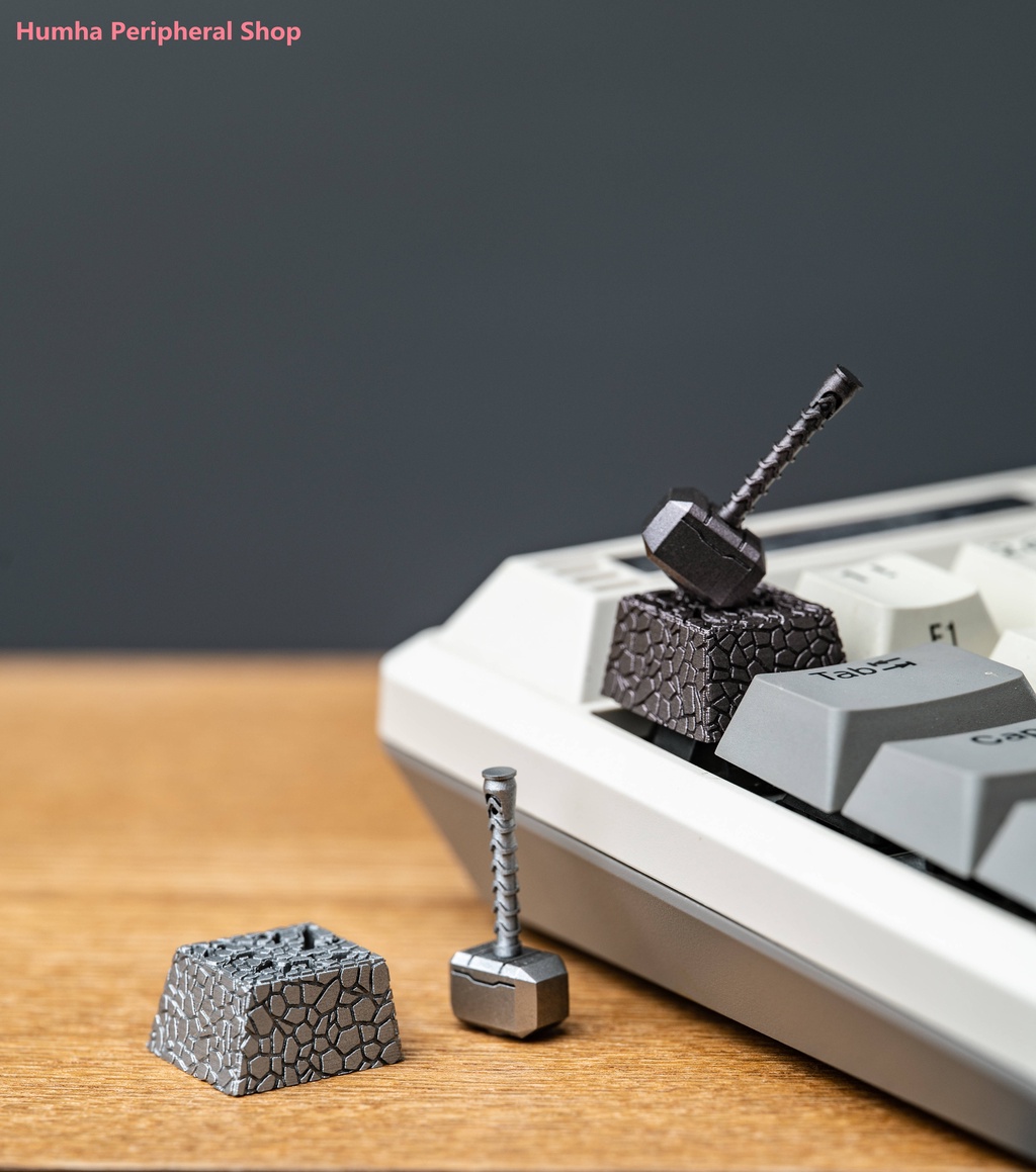 Humha Artisan keycap Mjolnir keycap Thor Mjolnir keycap Hand made Resin ...