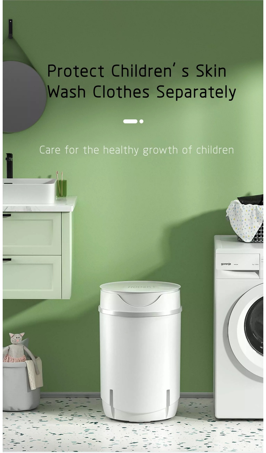 HODEKT Mini Portable Washing Machine With Dryer Blue Light ...