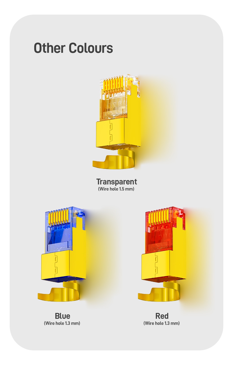 AMPCOM 2-Piece CAT6A & CAT7 Shielded RJ45 Modular Plug Connector 50U ...