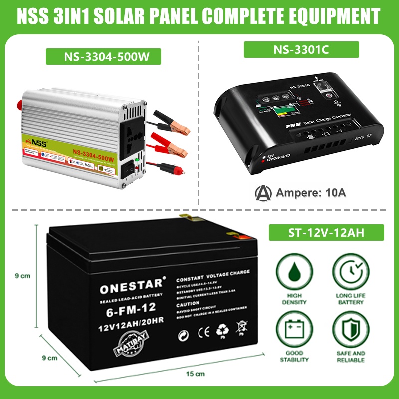 NSS solar set package 12V solar battery solar controller charger ...