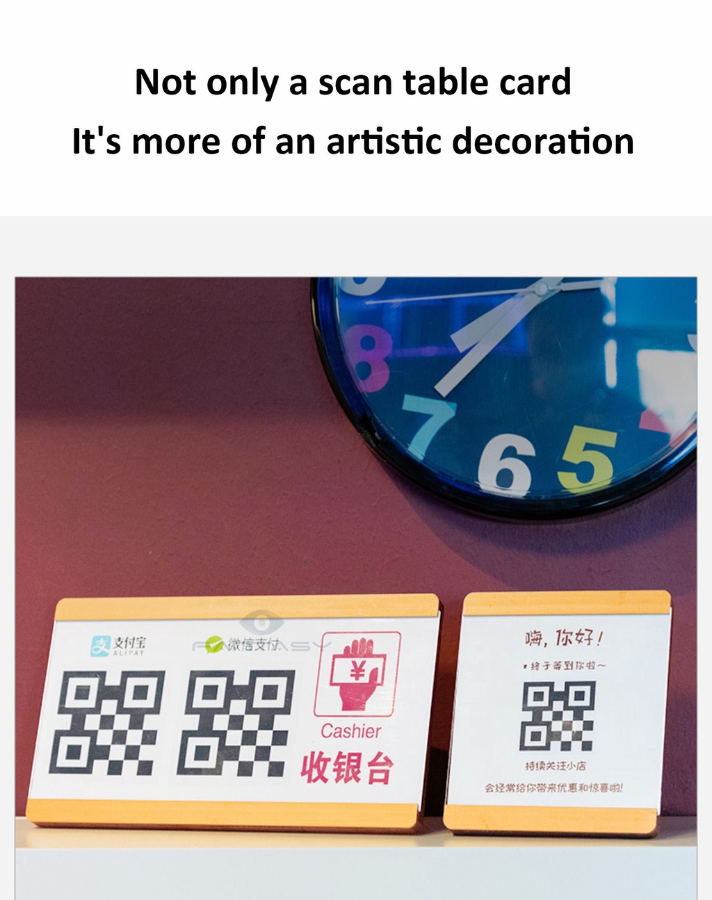 SVIAO Creative Solid Wood QR Code Table Card Display Ad Photo Frame ...