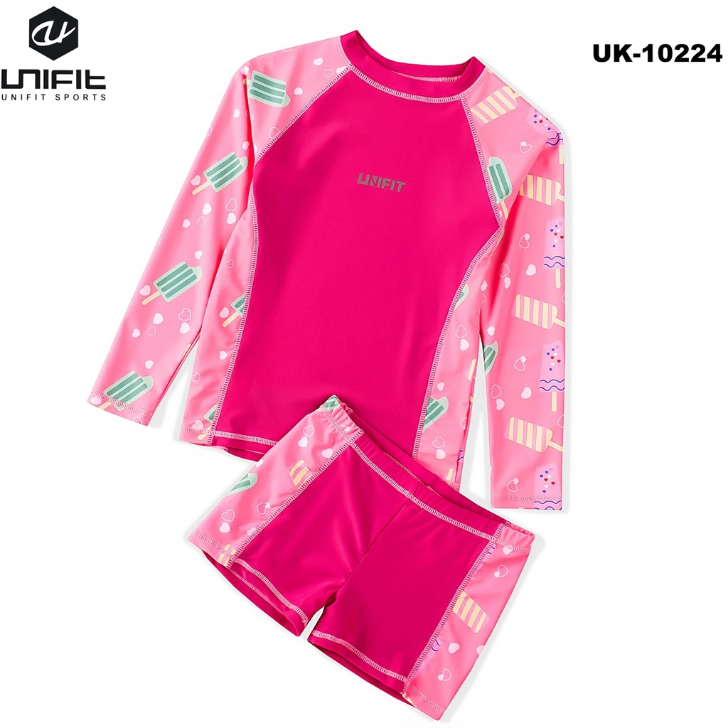 UNIFIT Kids Rush Guard Terno Swimming Attire Girls UK-10224 | Shopee ...