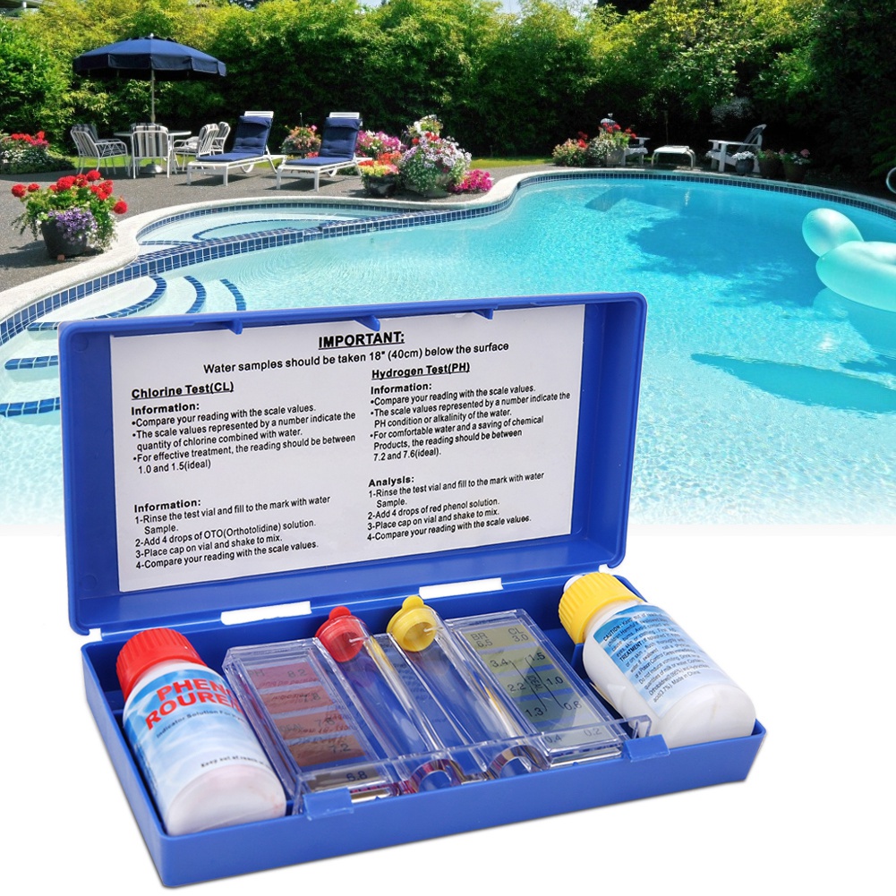 Reeopee Pool Chlorine For Swimming Pool Water Test Kit Aquarium Pool PH ...