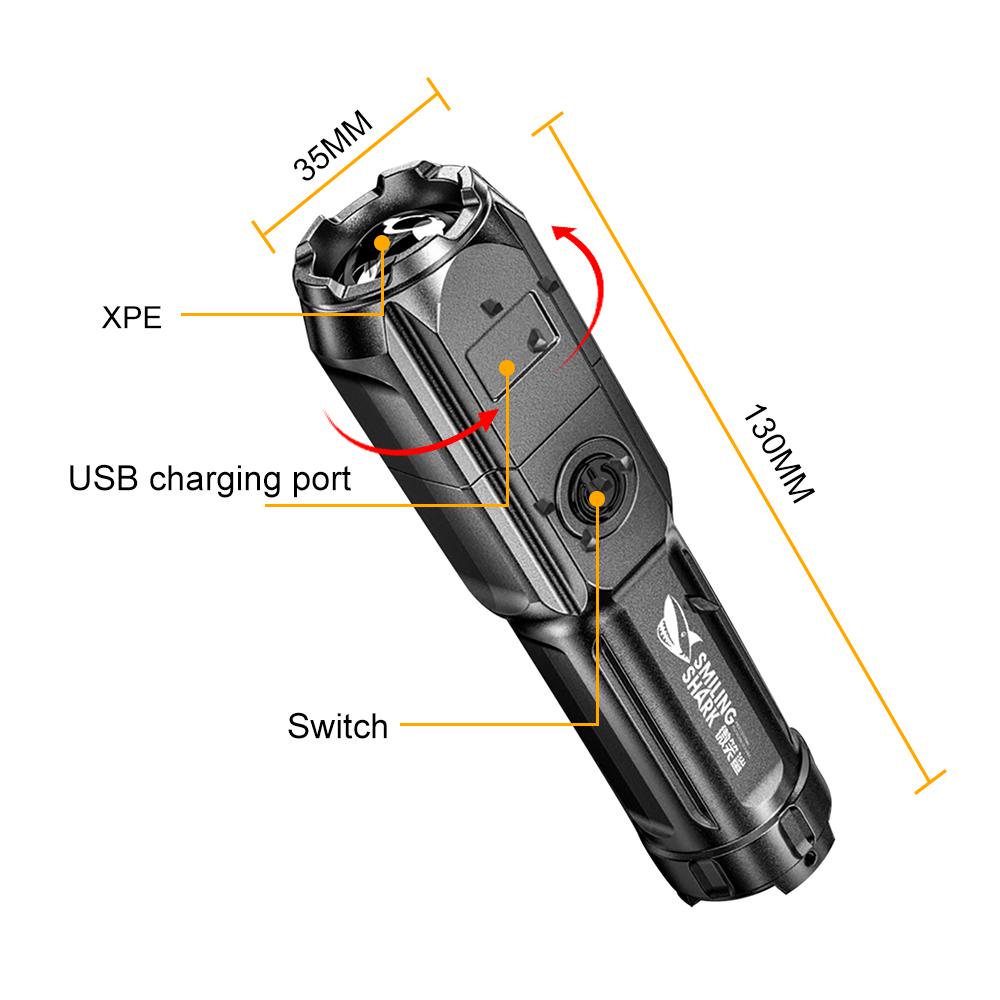 Bel-spot 800 Lumens XPE Torch Light Waterproof Rechargeable Zoom ...