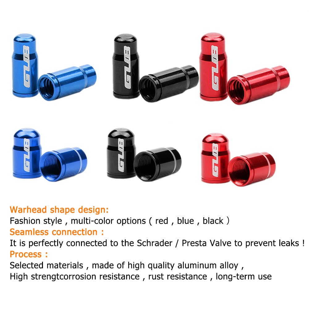 2PCS Aluminum Bicycle Tire Valve Cap Ultralight Road Mountain Bike ...