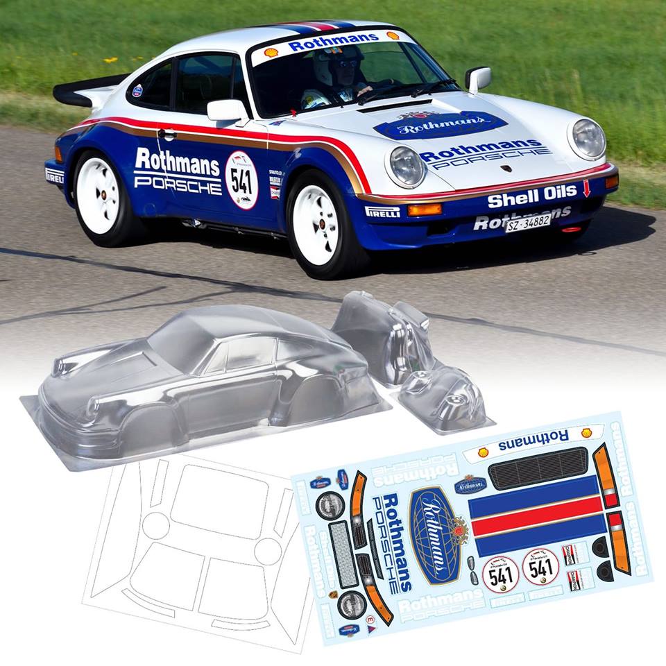 1set Porsche911 1/10 1:10 M car PC body shell 210mm wheelbase clean RC ...