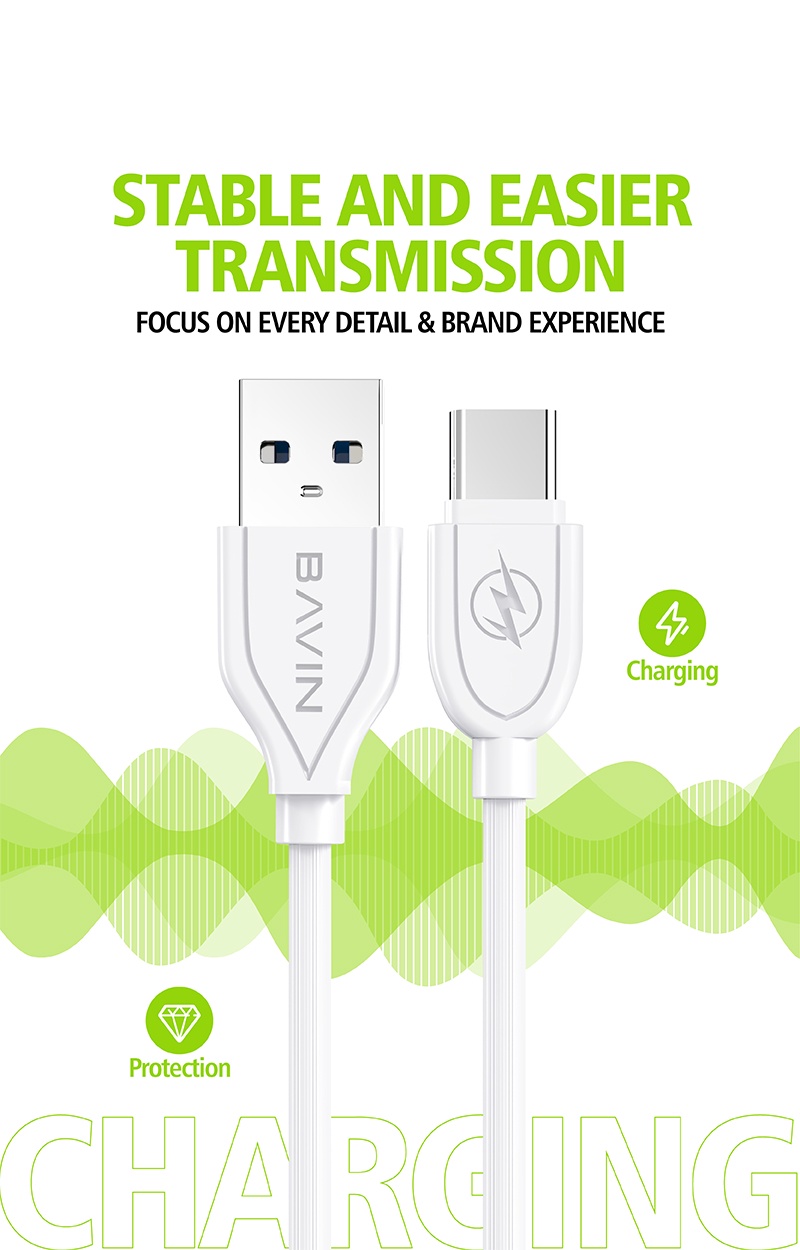 BAVIN CB071 Support QC3.0 Fast Charging Data Cable 0.5/1/1.5/2 Meters ...