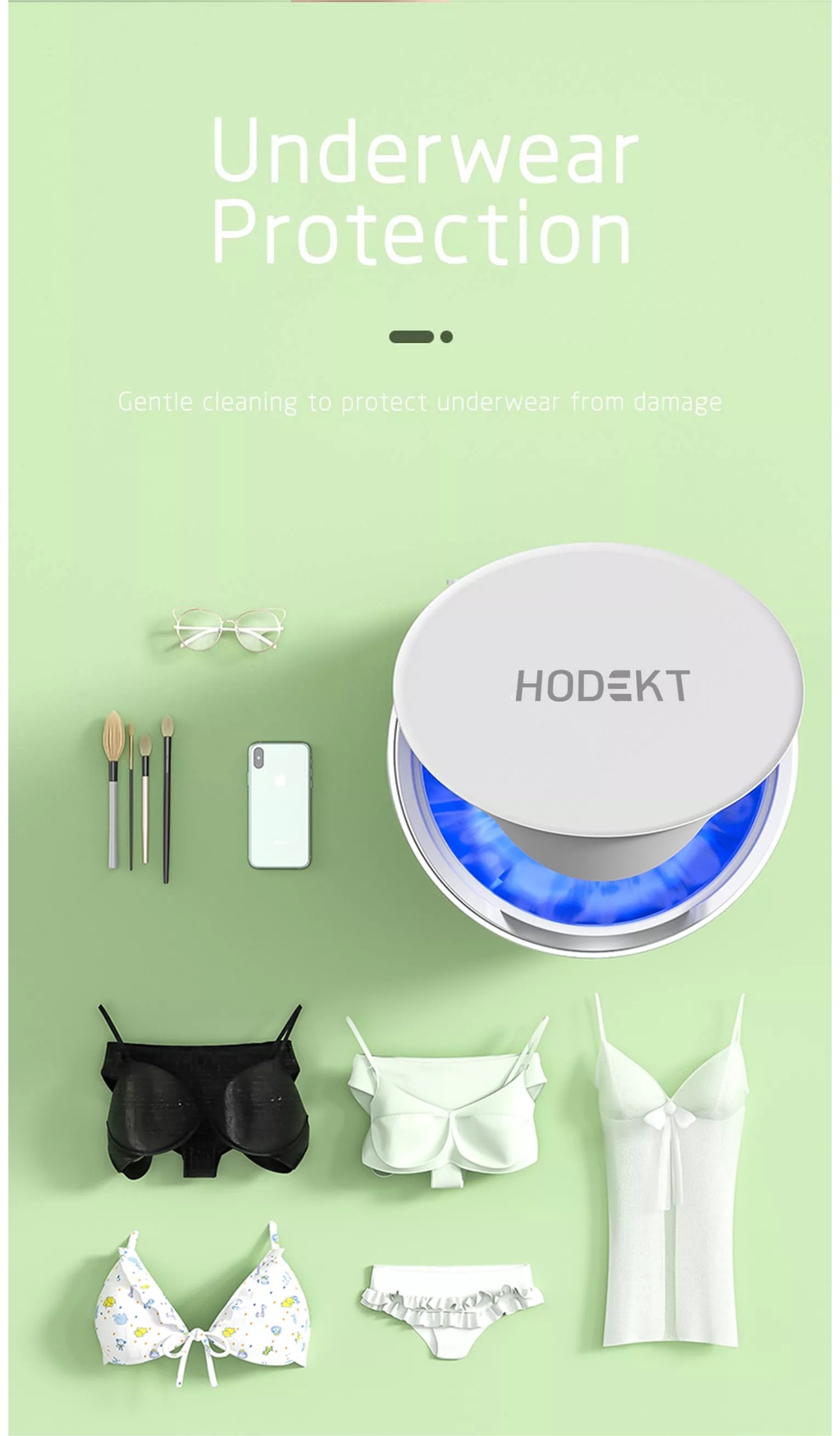 HODEKT Mini Portable Washing Machine With Dryer Blue Light ...