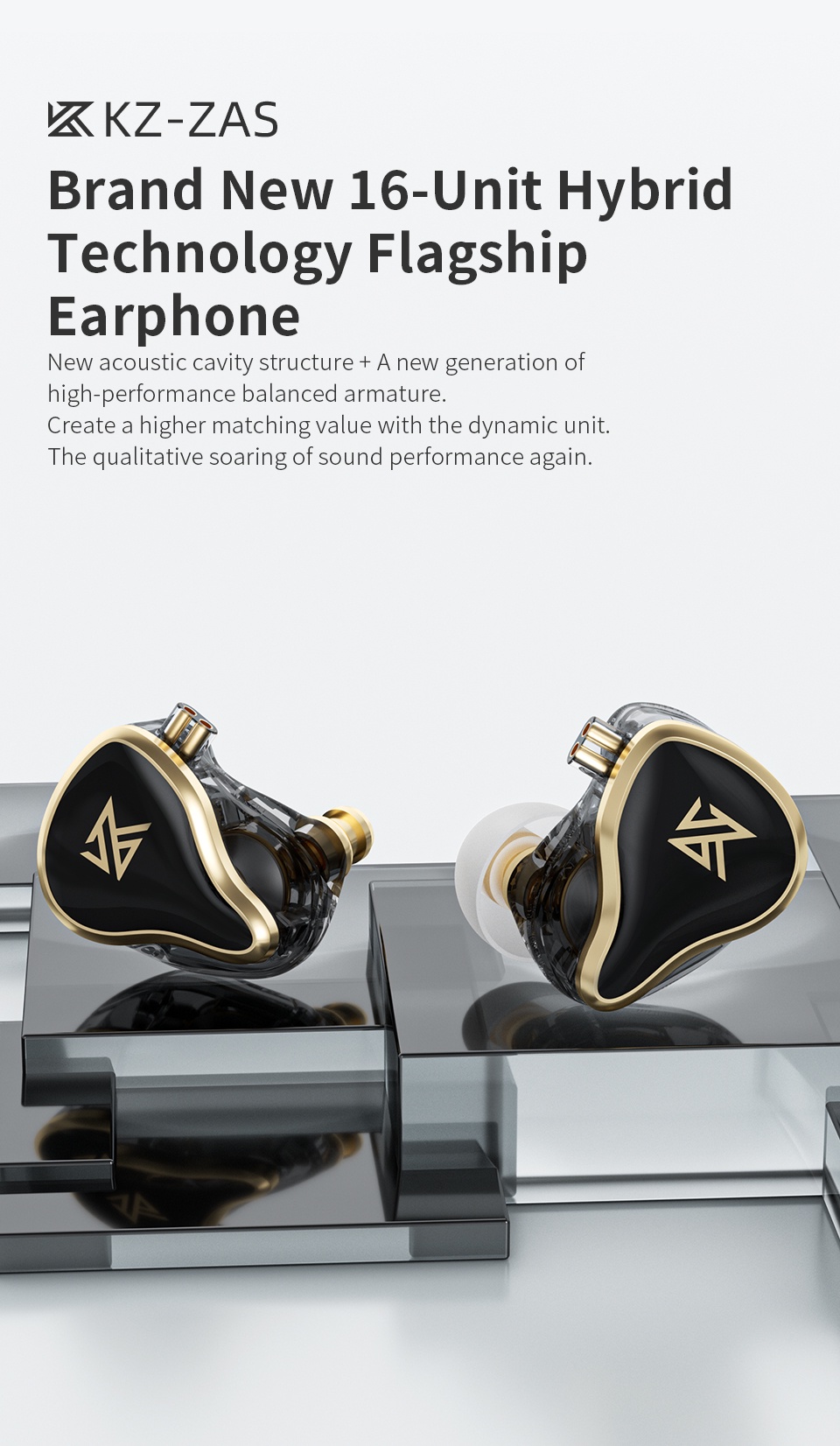 KZ ZAS 16 Unit Hybrid In-ear Earphones 7BA 1DD PCB Crossover Board ...