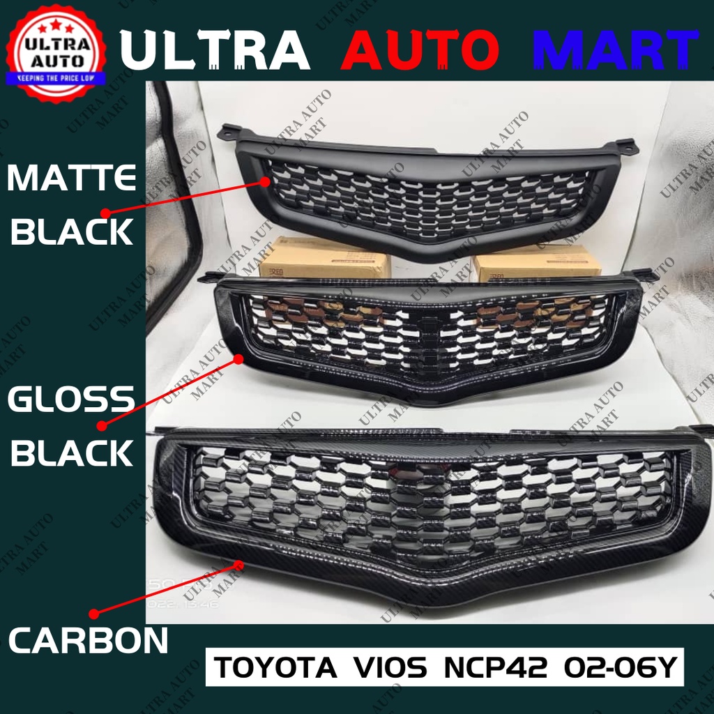 Toyota Vios Belta NCP42 Facelift Front Grill 2003-2007 CARBON MATTE ...