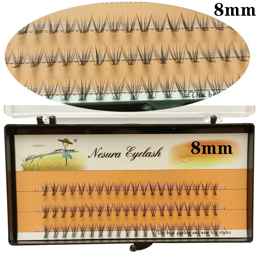 10D Individual False Eyelashes 10Root/cluster 60cluster/Box Set With ...