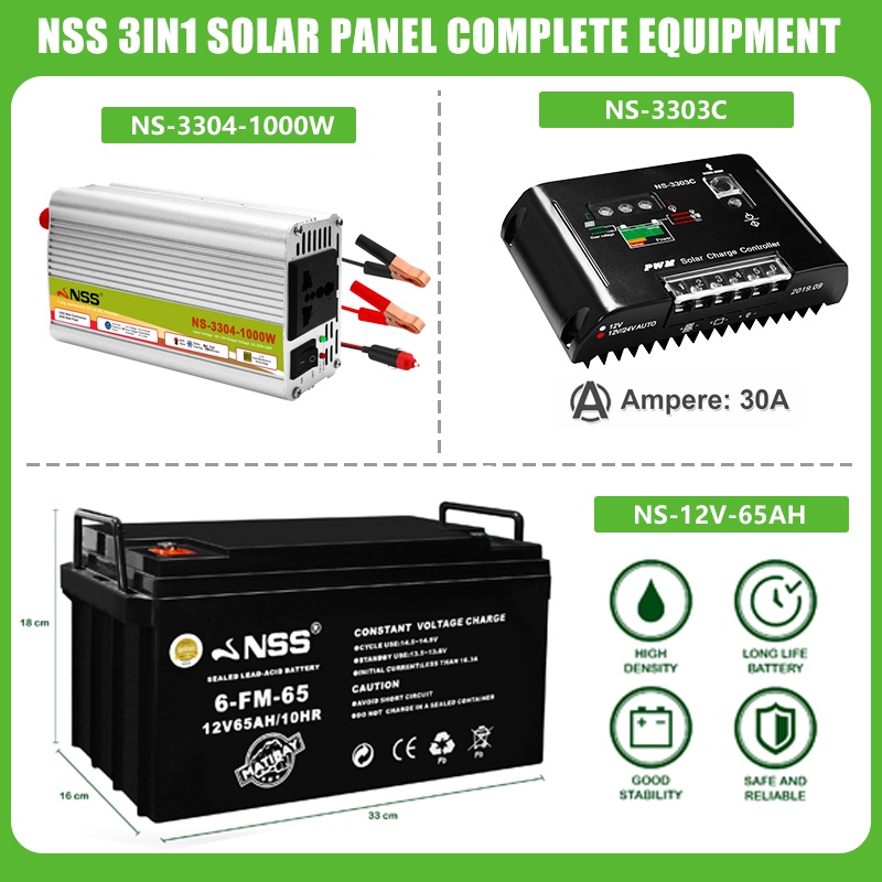 NSS solar set package 12V solar battery solar controller charger ...