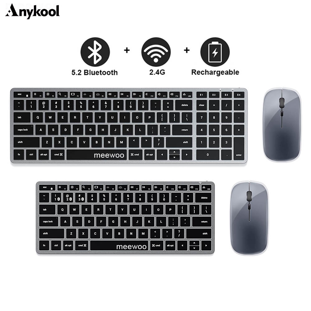 Anykool Wireless Keyboard and Mouse Set Rechargeable with Bluetooth&2 ...