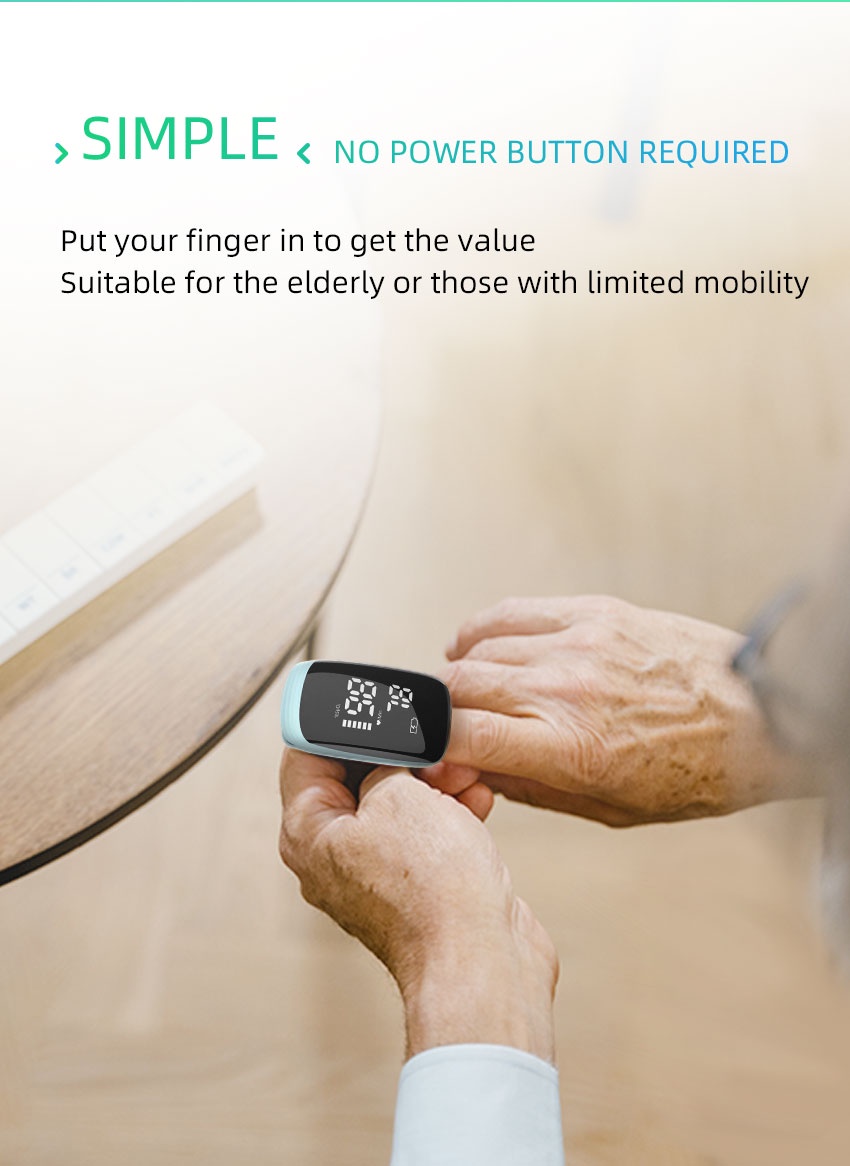 Fingertip Pulse Oximeter USB Rechargeable Adults and Children's Finger ...