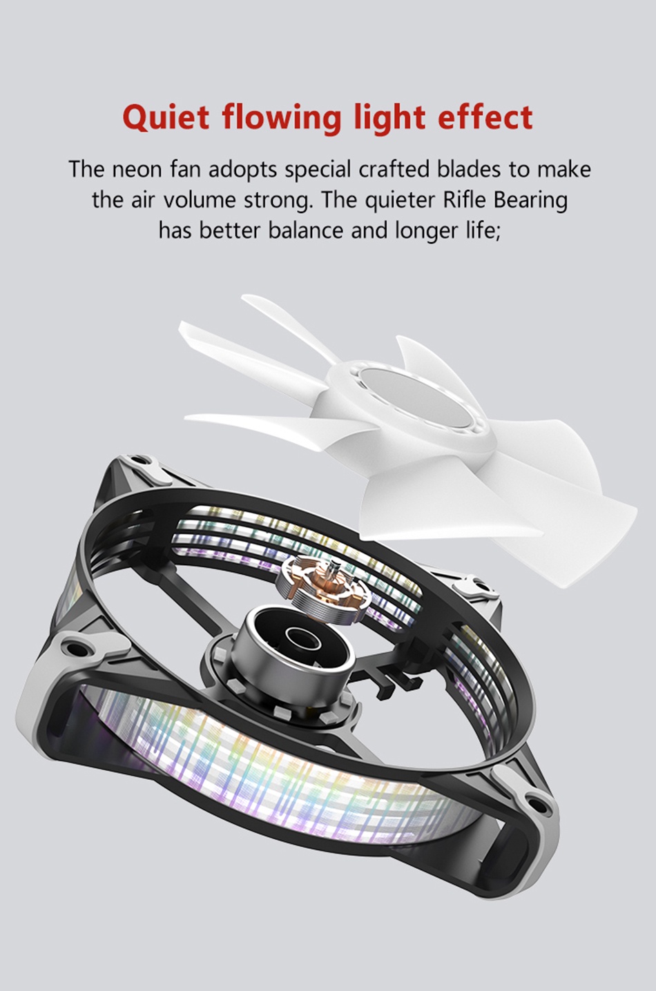 Power Train NEON Computer Case Fan 120MM 5V 3Pin ARGB Cooling Quiet Fan ...