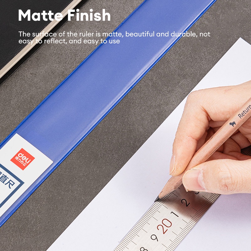 Deli 50CM Steel Ruler Metric and Inch Graduation School Supplies E8464 ...