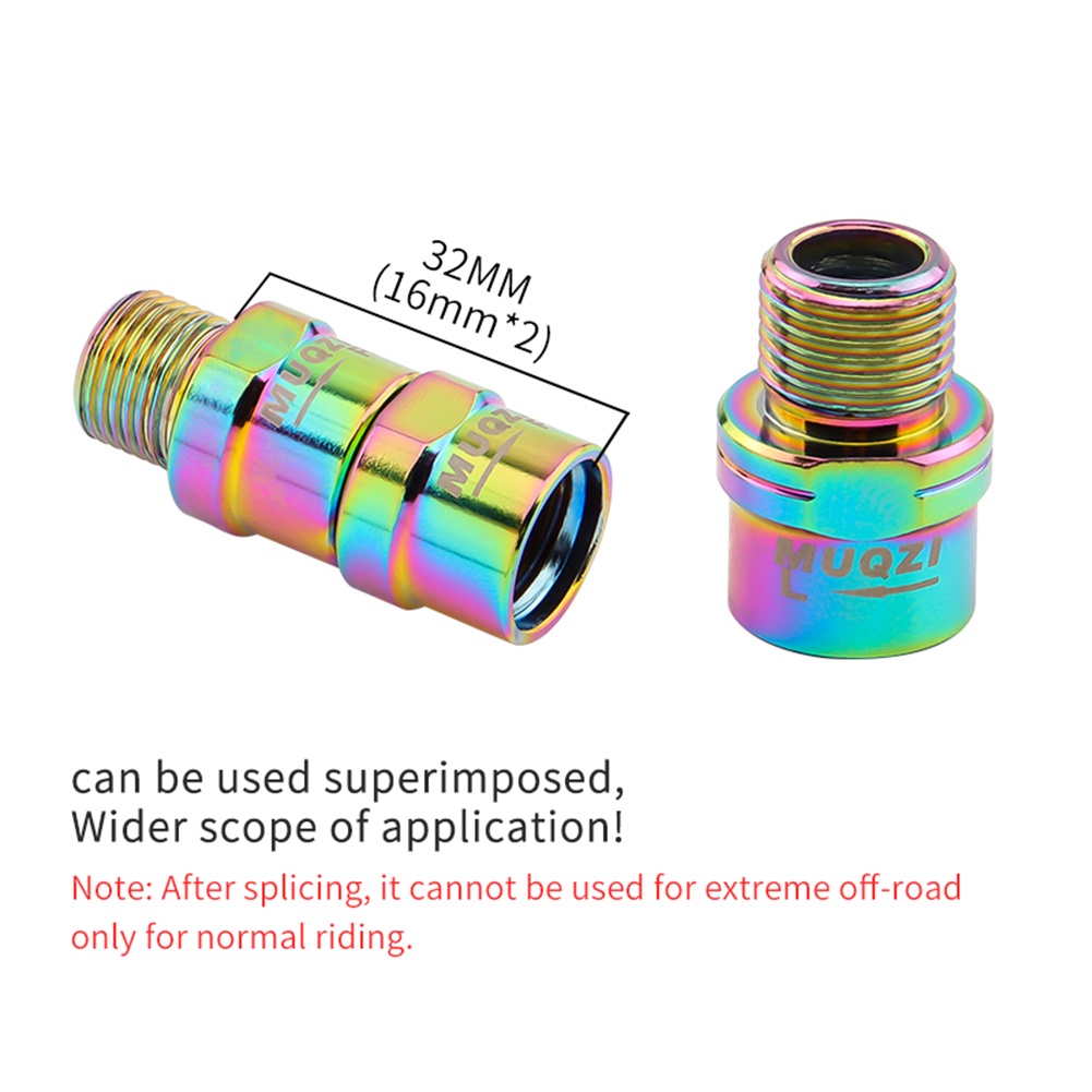 MUQZI Rrskit Bicycle Pedal Extension Bolts Spacers Pedal Extender Axle Crank Accessories 16Mm ...