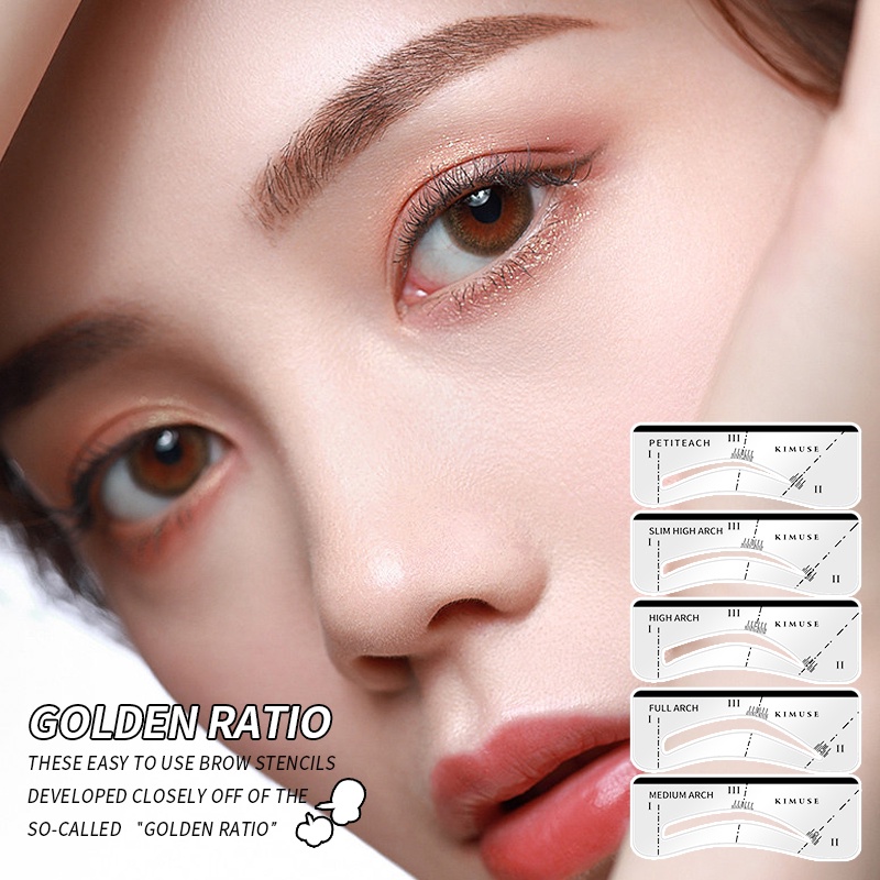 KIMUSE 5 PCS Eyebrow Stencil Reusable Shaping DIY Eyebrow Template ...