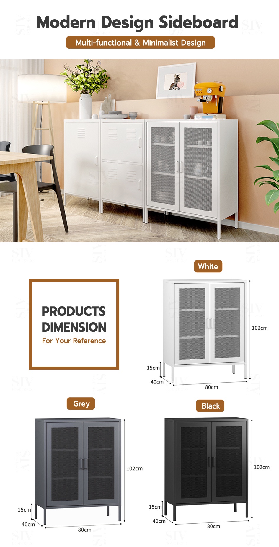 Siv Kitchen Cabinet Furniture Sideboard Rack Storage Shelf Organizer ...