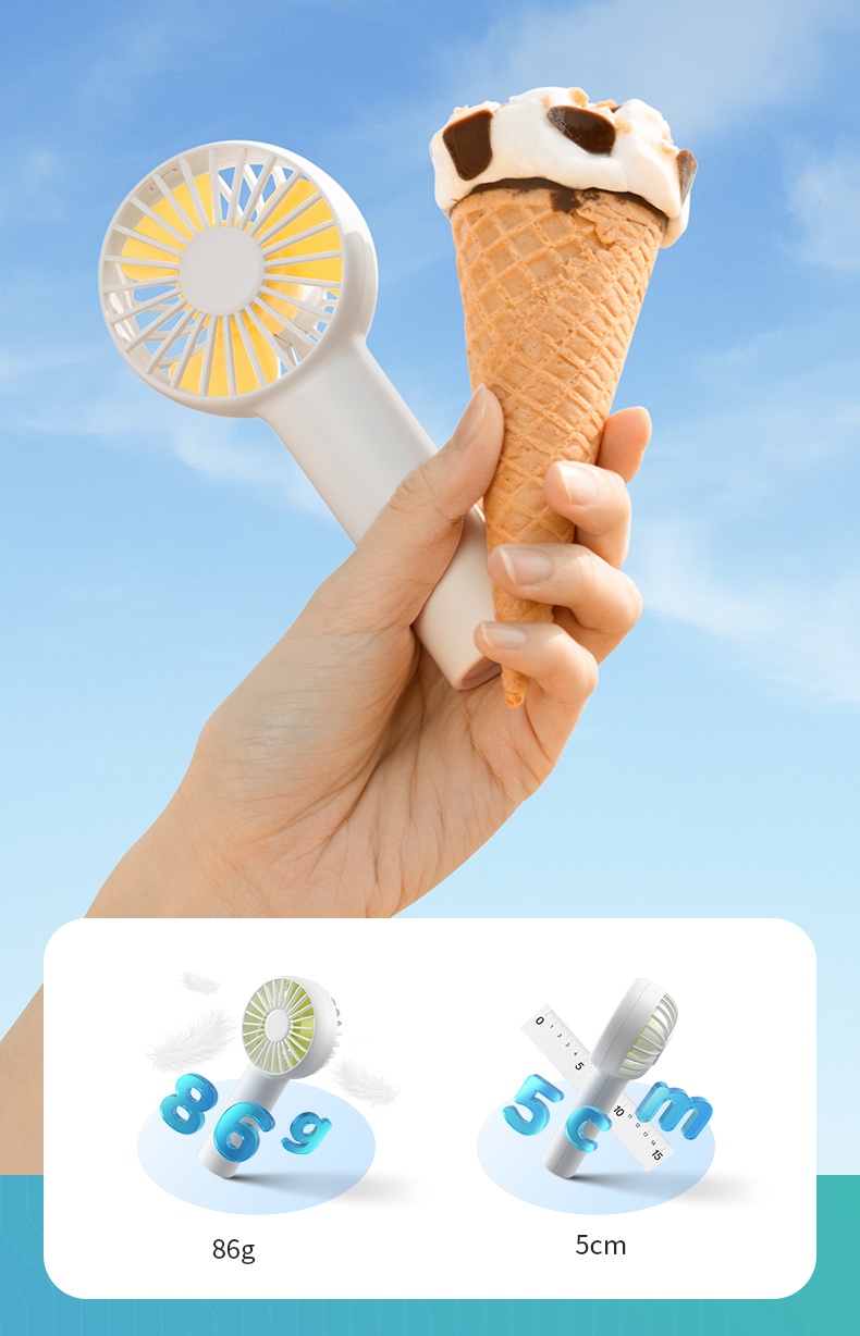 JISULIFE Mini Fan Portable Rechargeable 3 Speed Strong Wind Handheld ...