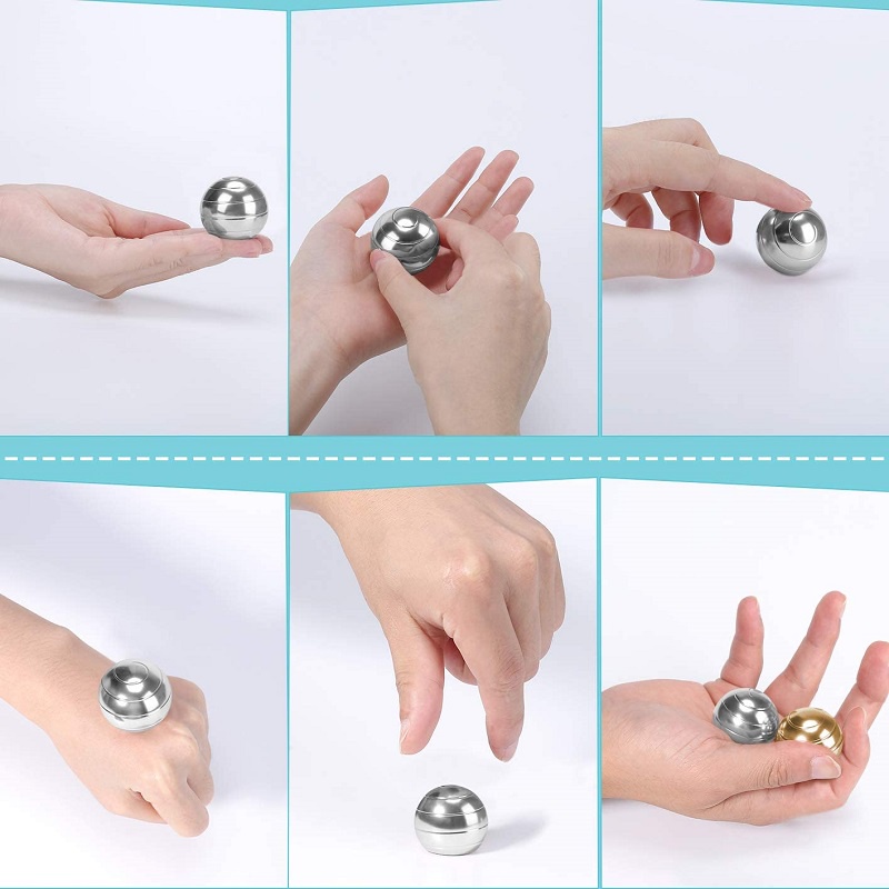 38mm Desktop Decompression Rotating Spherical Metal Gyroscope Office ...