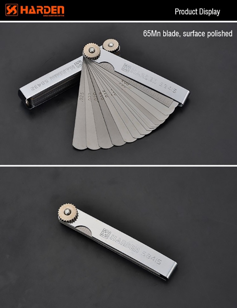 Harden 580415 15Pcs Feeler Gauge (Professional) Tool Custom 65mn Metal ...