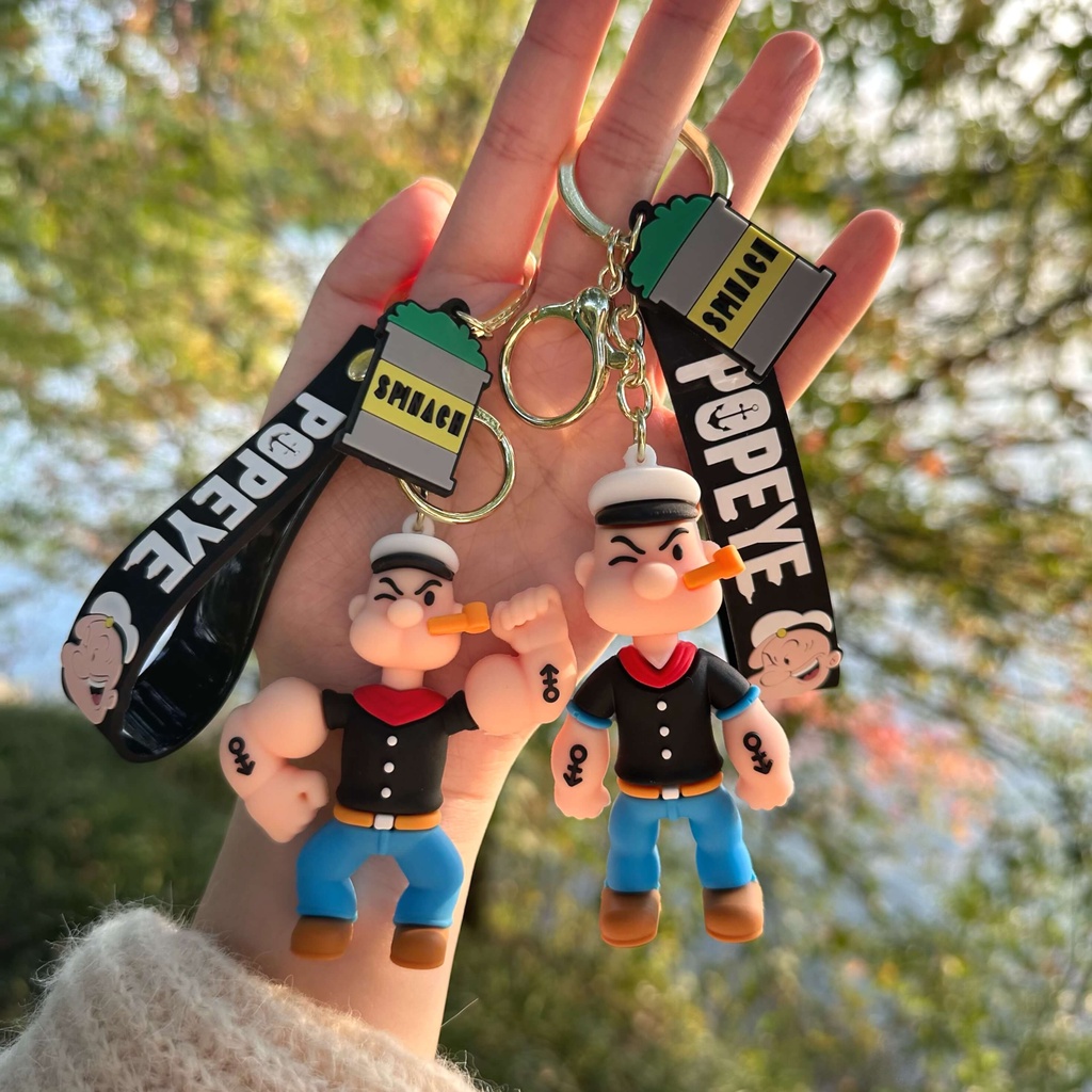 Anime Popeye the Sailor keychain pendant cute Popeye doll backpack ...