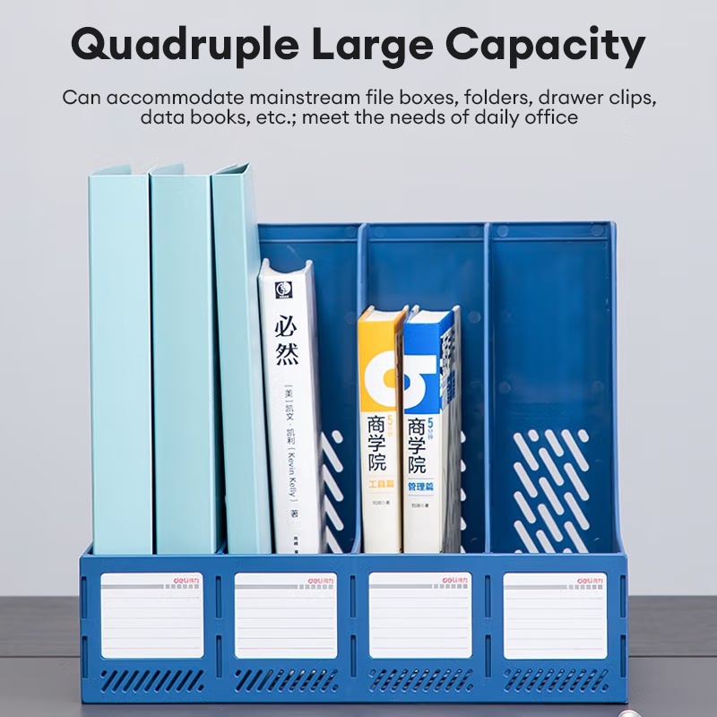 Deli 3/4 A4 Tier File Organize Box Magazine Document Organizer Desktop ...