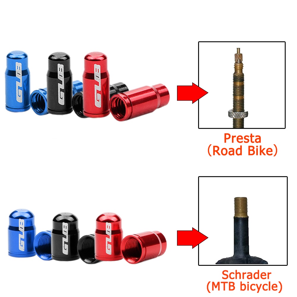 2PCS Aluminum Bicycle Tire Valve Cap Ultralight Road Mountain Bike ...