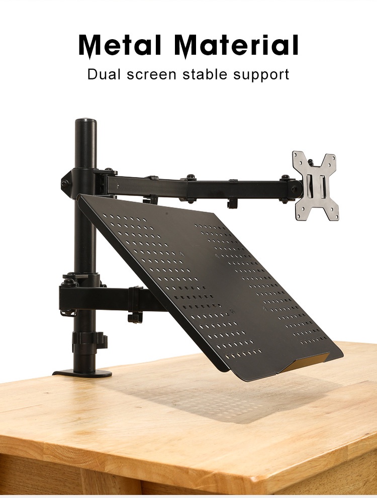 Monitor and Laptop Stand Tray Desk Mount Adjustable Laptop Monitor ...