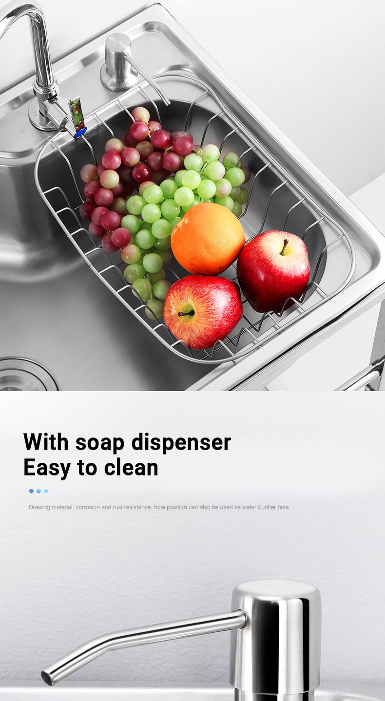 Kitchen Sink Set Double Tank Single Tank 304 Stainless Steel Floor Sink ...