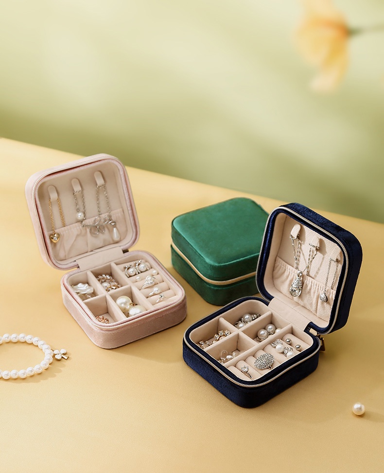 Case Grace Jewelry Box Organizer 6 Colors Small Storage Boxes For Women ...