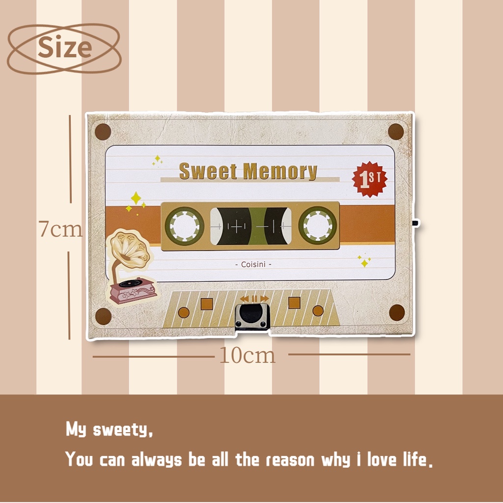 [Coisíní] 1Pcs Recording Voice Music Recorder Card Vintage Recording ...