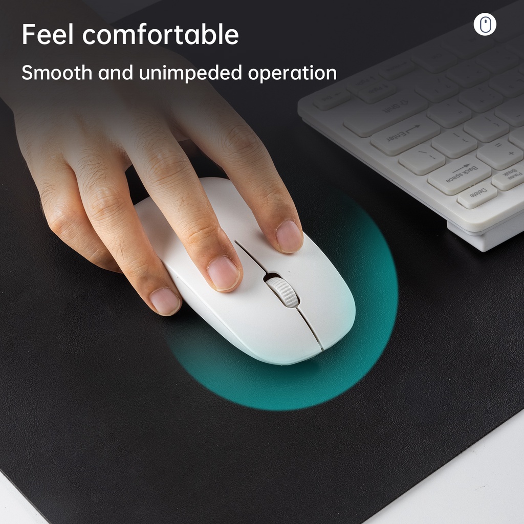 Deli Mouse Pad Large Double Sided Keyboard PU Leather Cute Mouse Pads ...