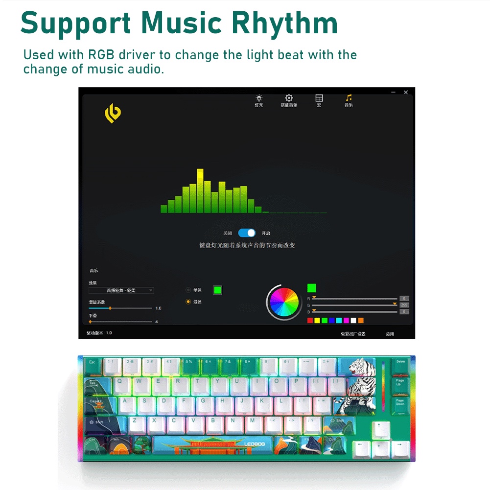 AULA K67 Hotswap Mechanical Gaming Keyboard 67 Keys Bluetooth Wired 2 ...