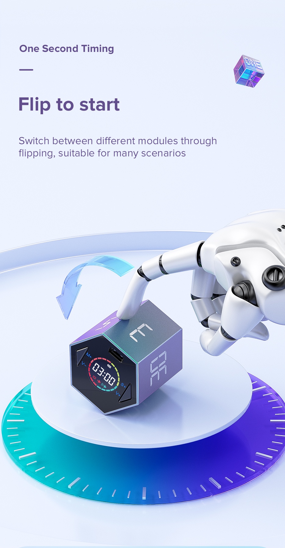 llano Gradual Purple Ticktime Electronic LED Countdown Timer Clock Multi-Function Digital Timer ...