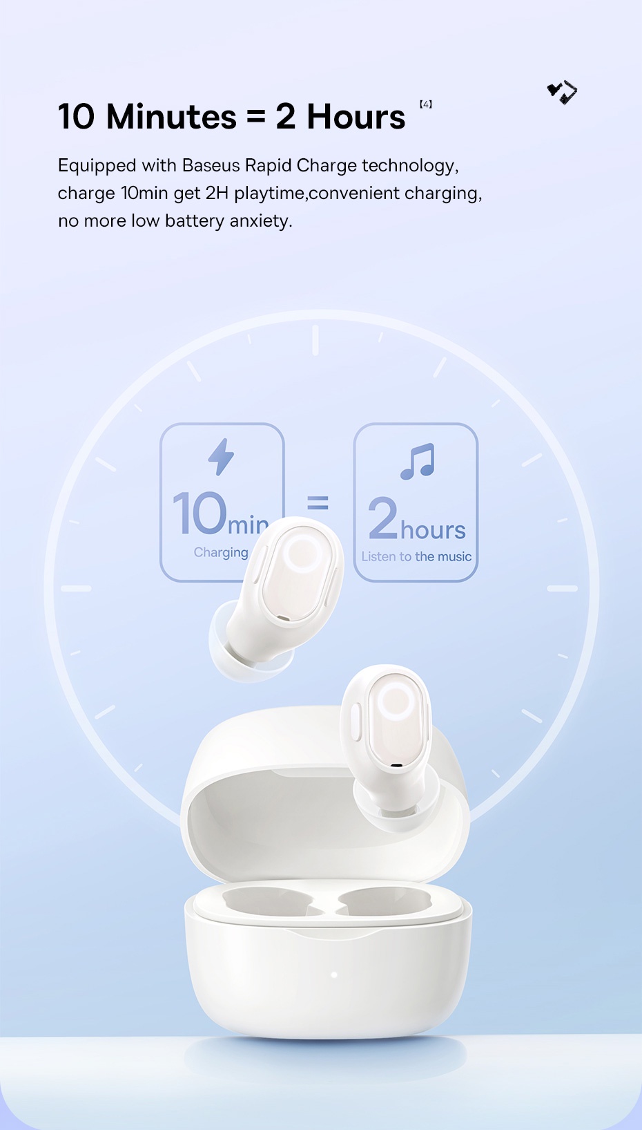 Baseus WM02 Wireless Earphones TWS Bluetooth 5.3 Headphones with Full ...