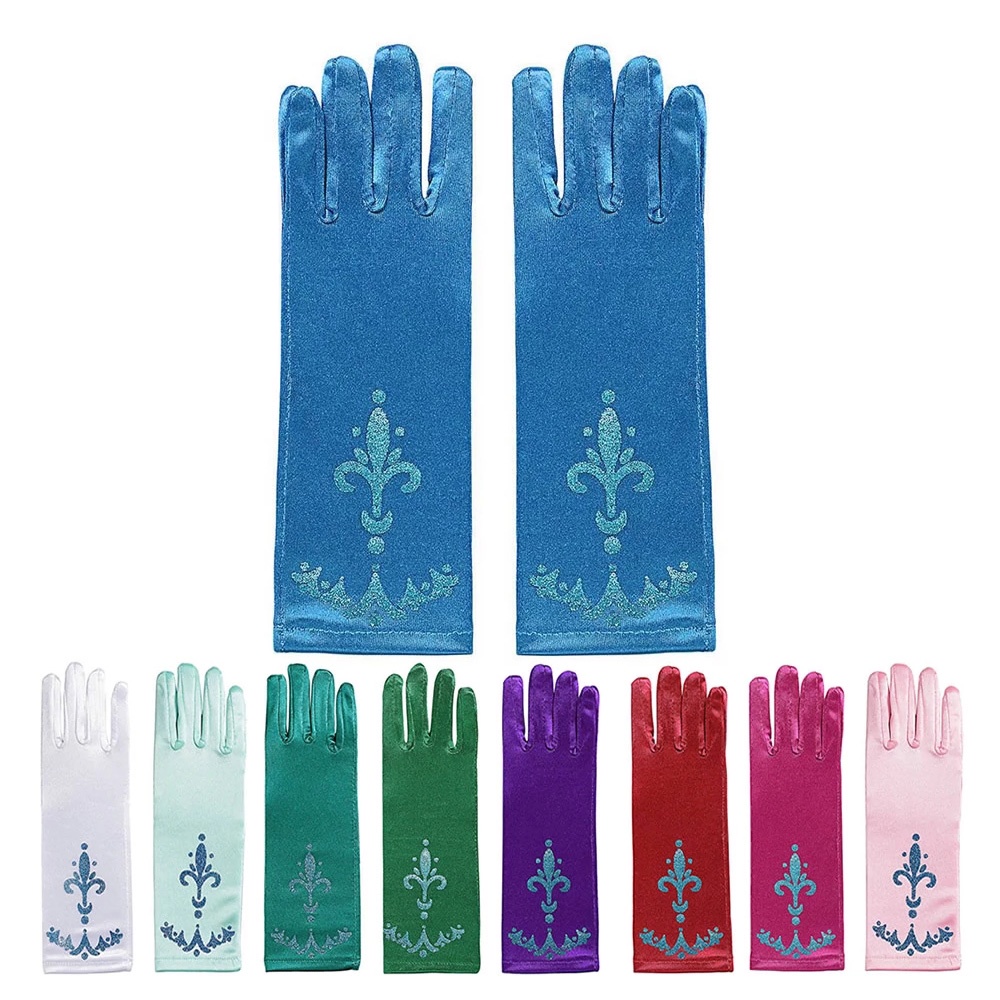 BLUEVELVET Costume Accessories Elsa Gloves Parties Sequins Printed ...