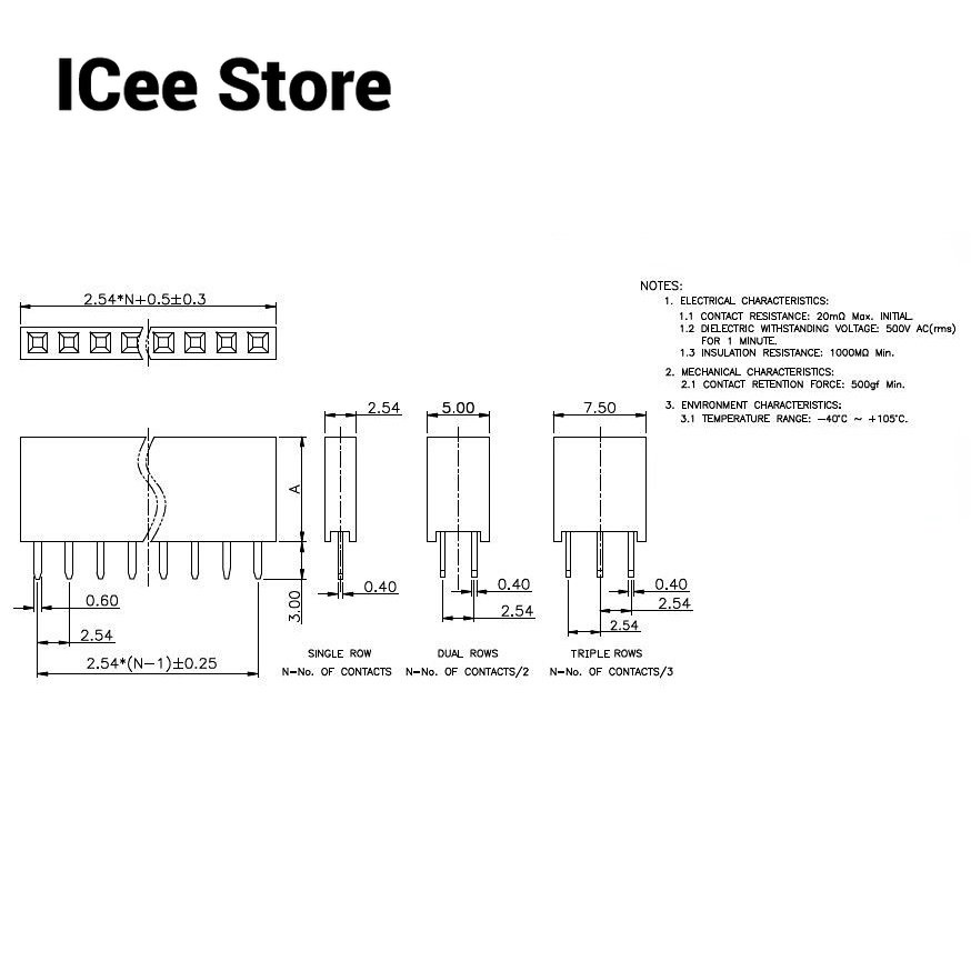 10Pcs Single Row Pin Pitch 2.54mm Connector 2Pin 3Pin 4Pin 5Pin 6Pin ...