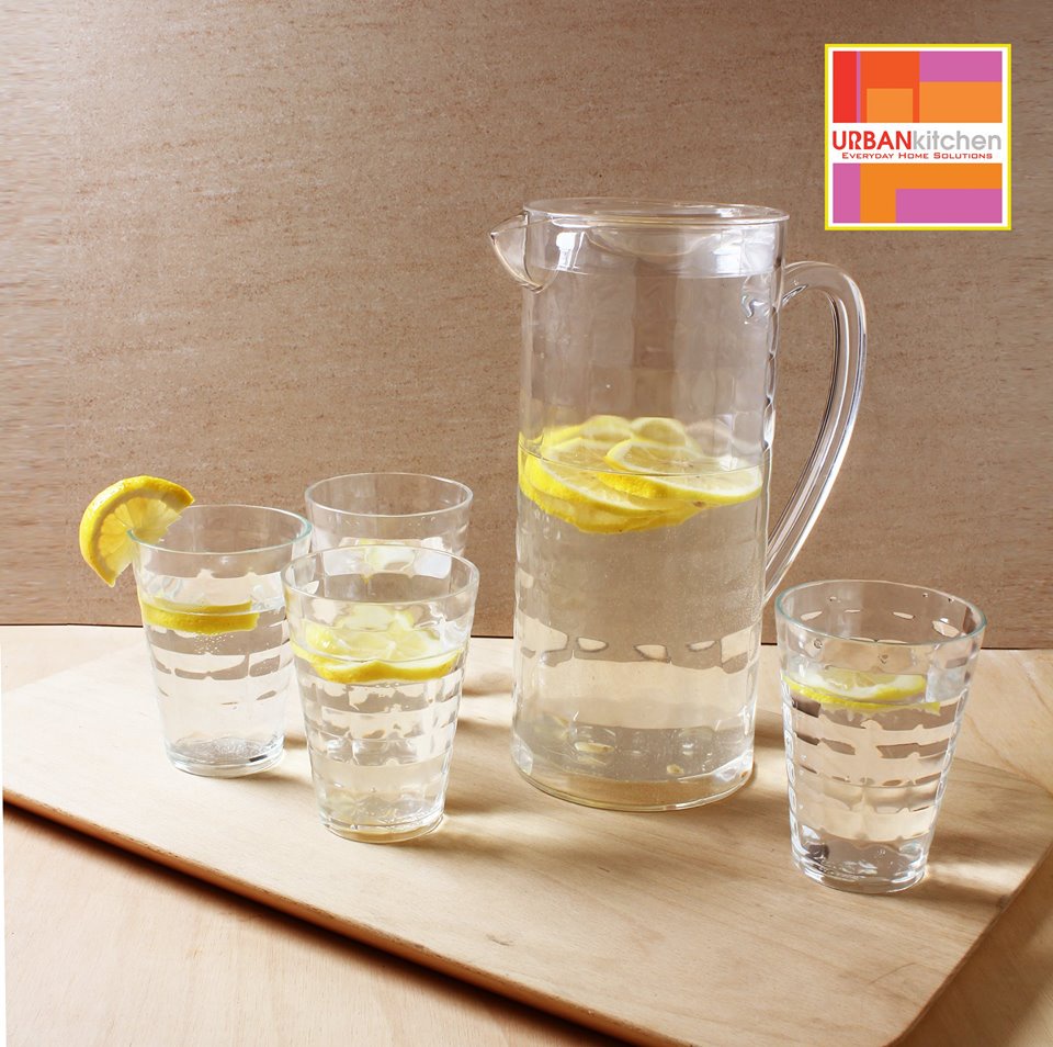 Urban Kitchen Cubic Pitcher 2L And 4 Pc Tumbler Set--Clear | Shopee ...