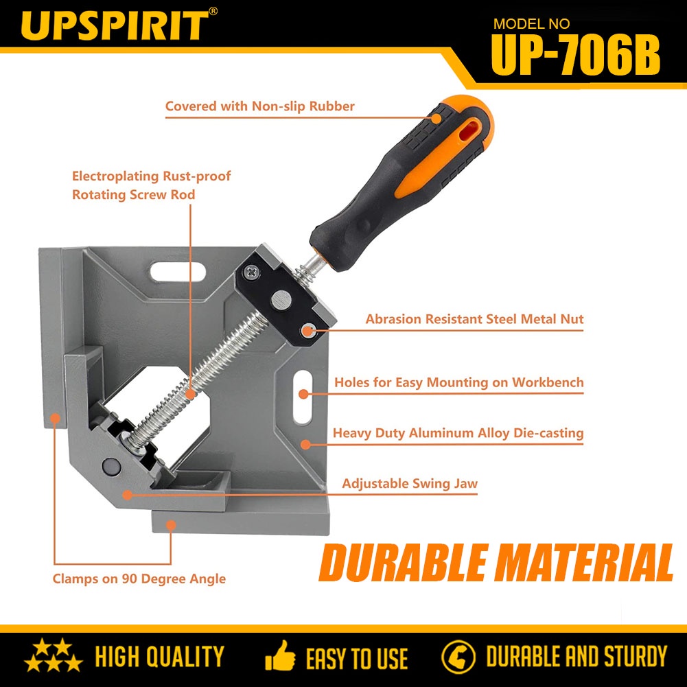 UPSPIRIT 90 Degrees Swing Jaw Corner Clamp Right Angle Woodworking Vice ...