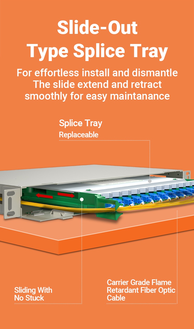 AMPCOM 12-Port ODF Optical Distribution Frame Optic Patch Panel LC SC ...