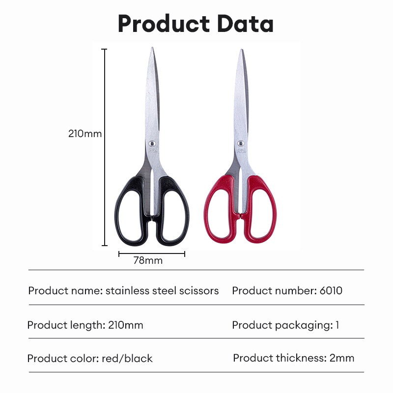 Deli Stainless Steel Scissors School Hand-Made Multifunctional Scissor ...